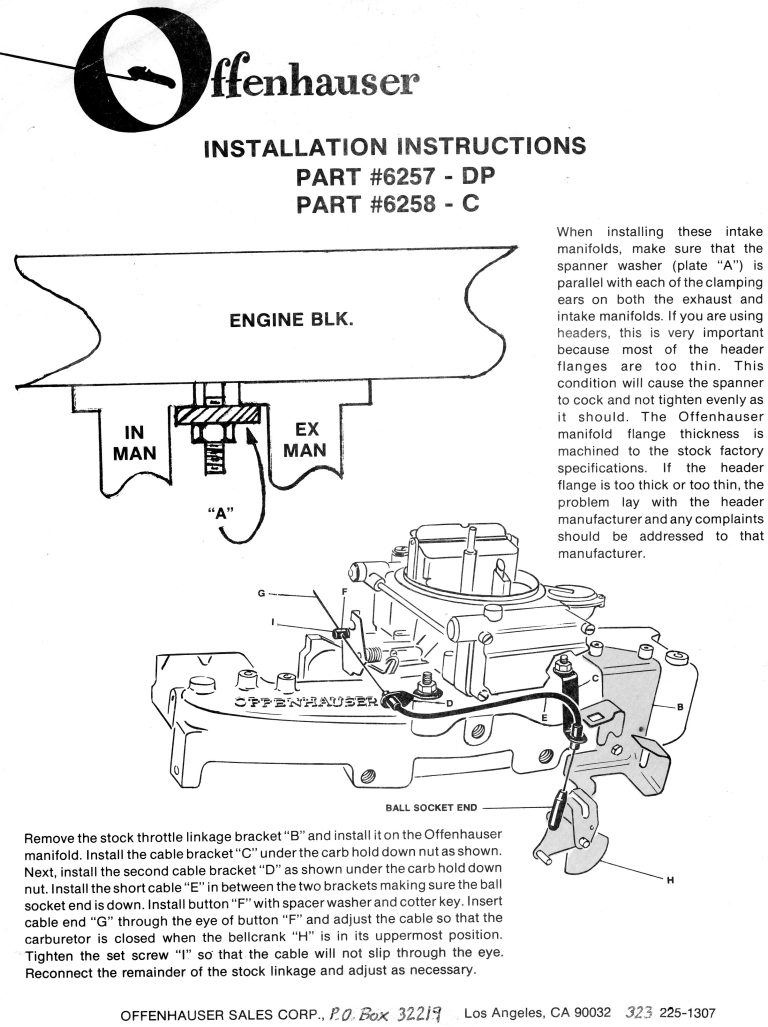 Offenhauser 6257DP 1981-1995 Jeep/AMC 258 Dual Port Intake Manifold ...